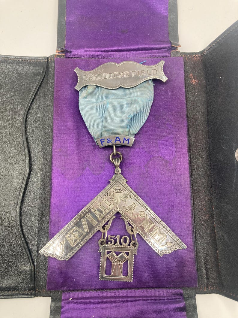 Antique Free Mason F&AM Sterling Silver Medal Lodge 510 Historic ...