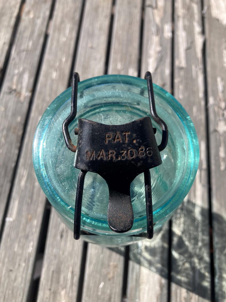 Antique Fruit Keeper Light Blue CG Company Glass Canning Jar Vi Rage ...
