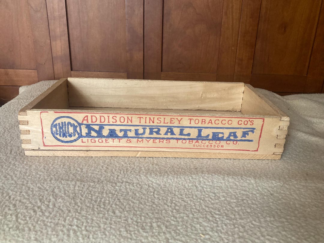 Vintage Tobacco Wood Crate Advertising Addison Tinsley Tobacco Co ...