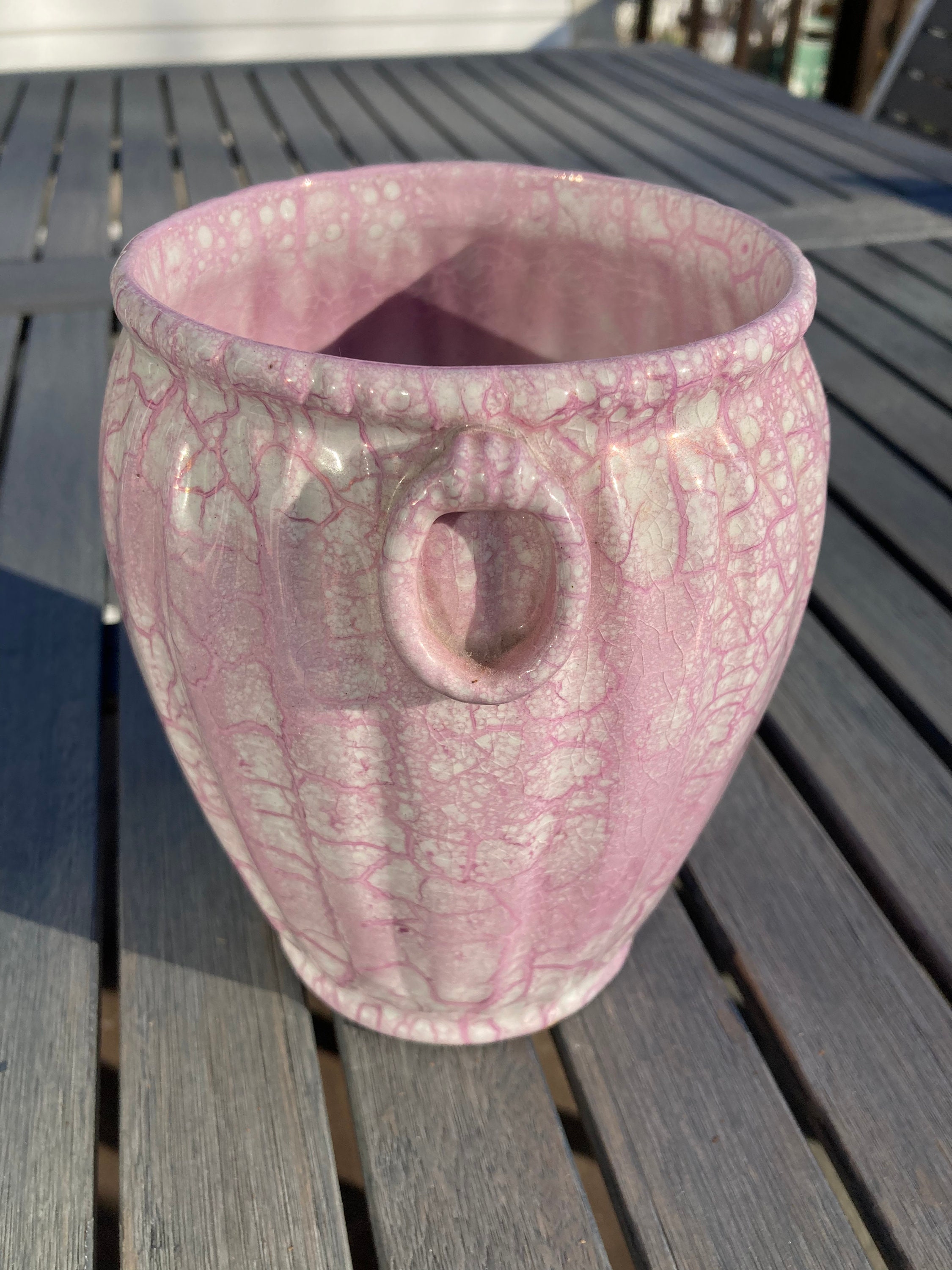 Weller Pottery Cloud Burst 1921 Arts and Crafts Deco Handled Pink and ...