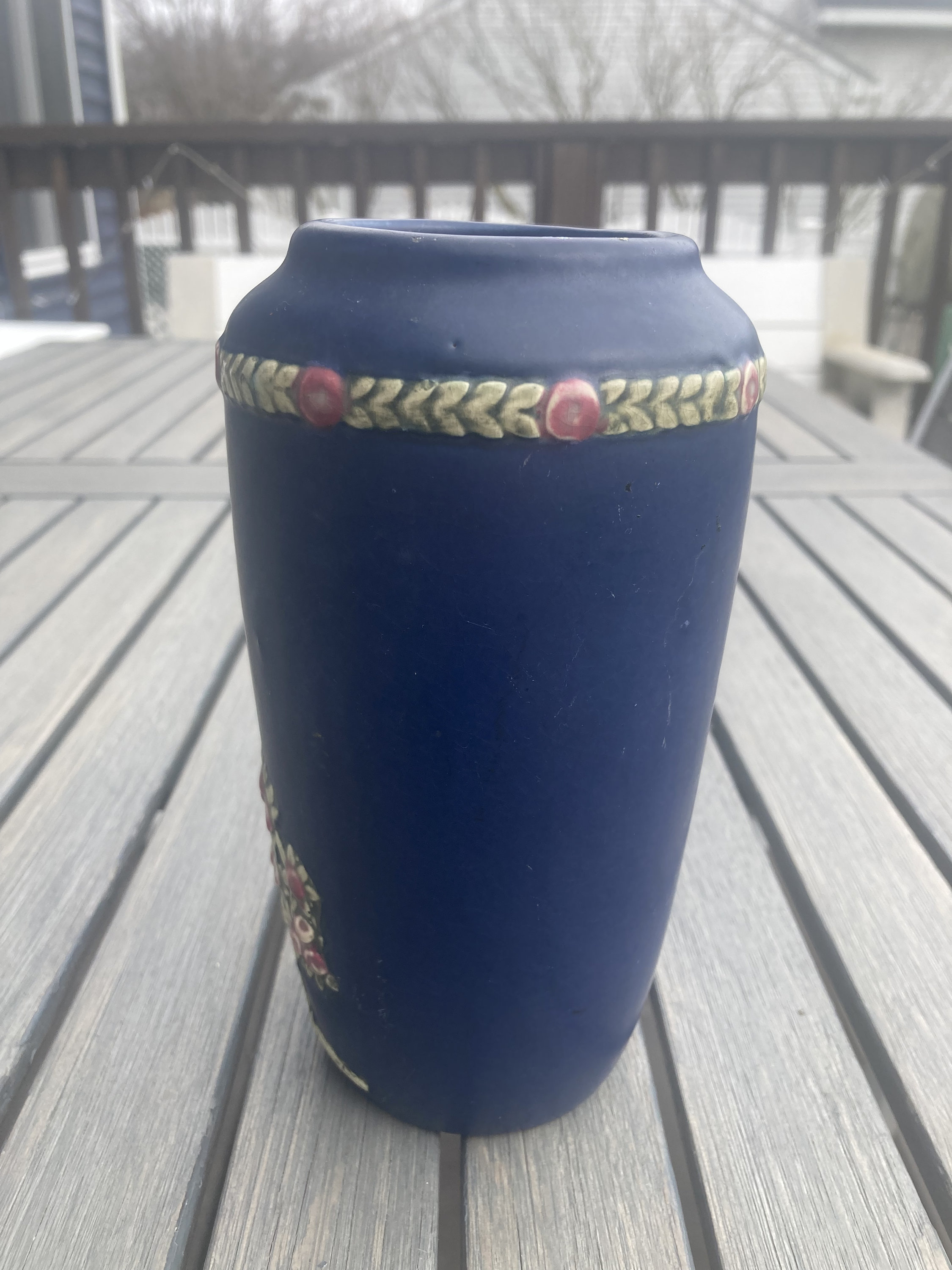 Weller Pottery Arts and Crafts Blue Ware Dancing Maiden Woman 7 Cabinet ...