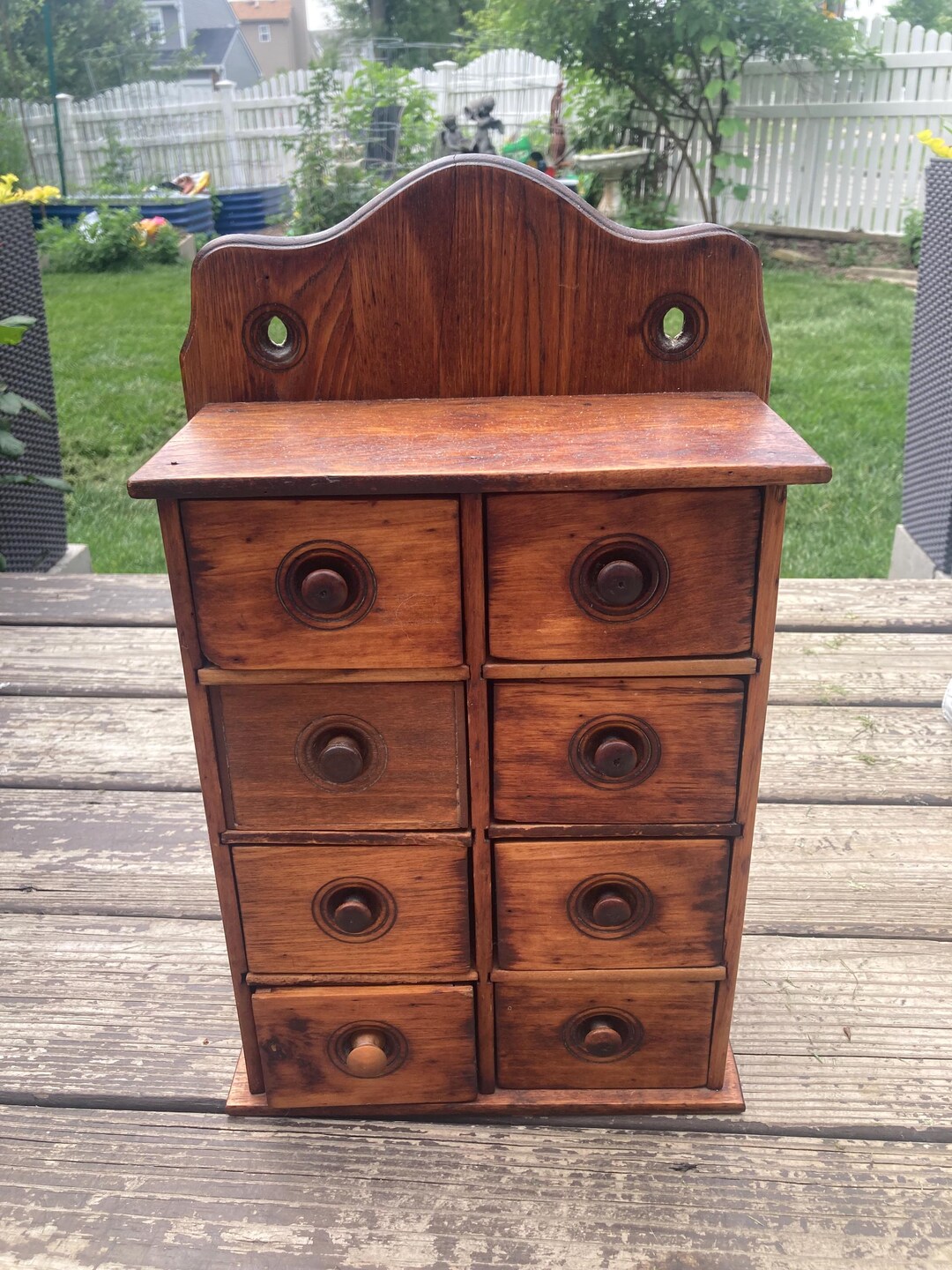 Antique Primitive Spice Rack Drawers Wood Cabinet 1800’s Kitchen ...