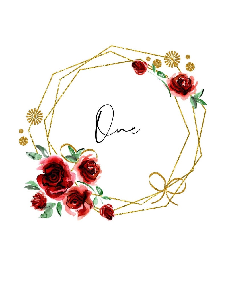 Ready to Print Floral Table Numbers 1-20 for Wedding, Bridal Shower, or ...