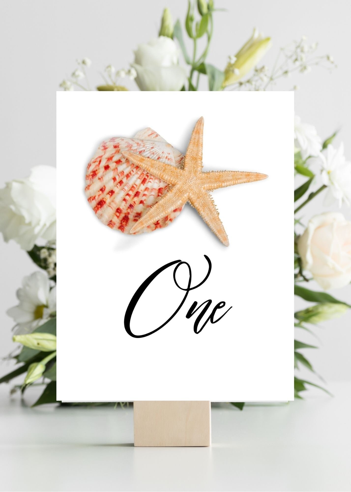 Ready to Print Seashell Table Numbers 1-20 for Beach Wedding, Bridal ...