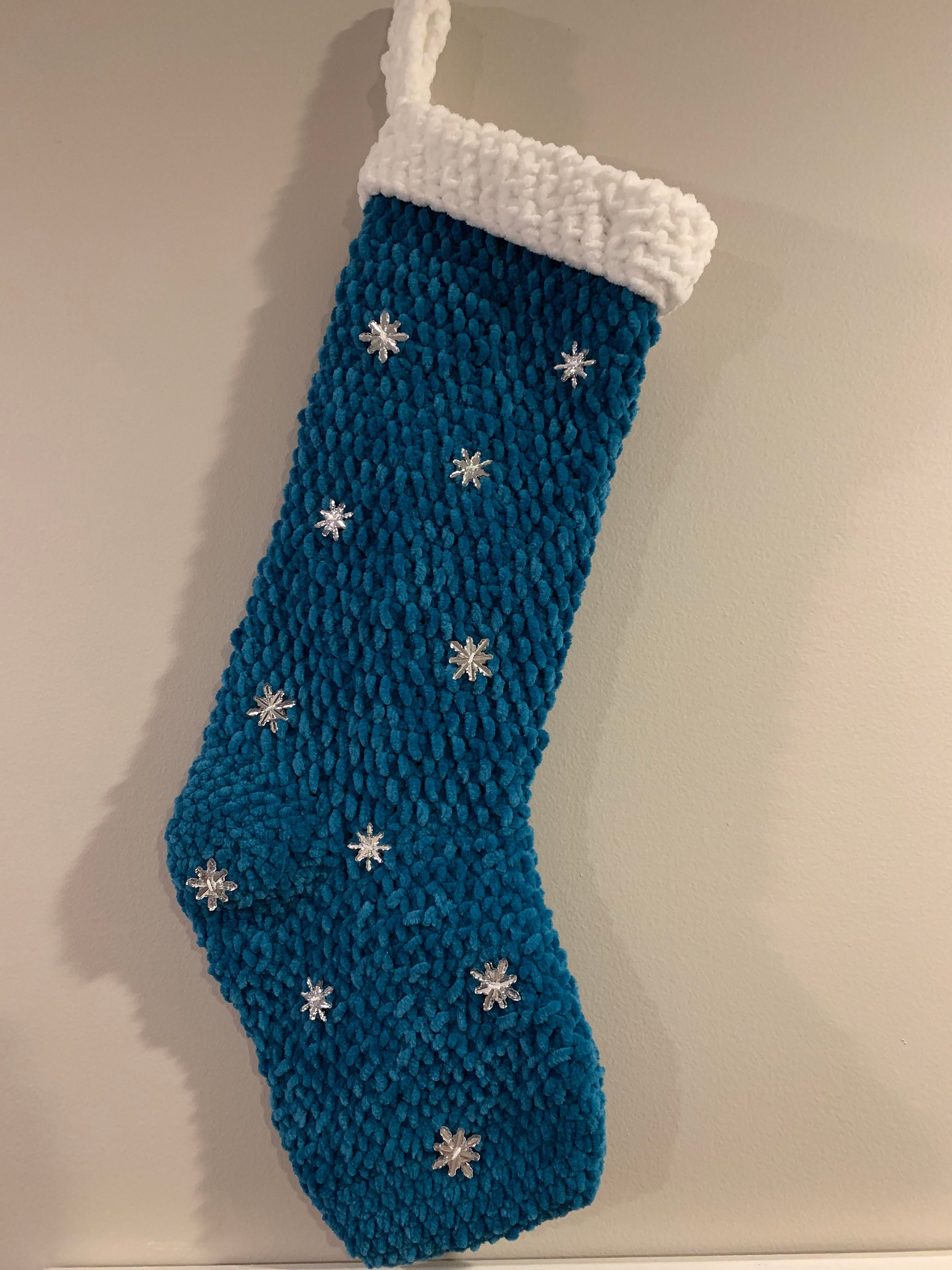 Snowflake Christmas Stocking Crochet Pattern, Christmas Decor, Crochet ...