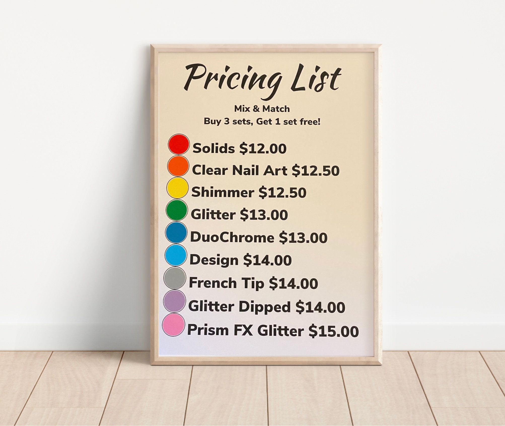 Printing Price List Design