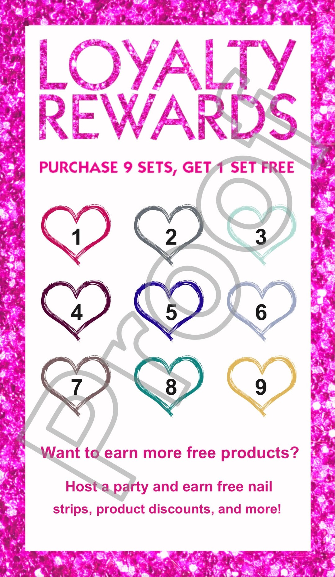 Loyalty Card Pink - Etsy