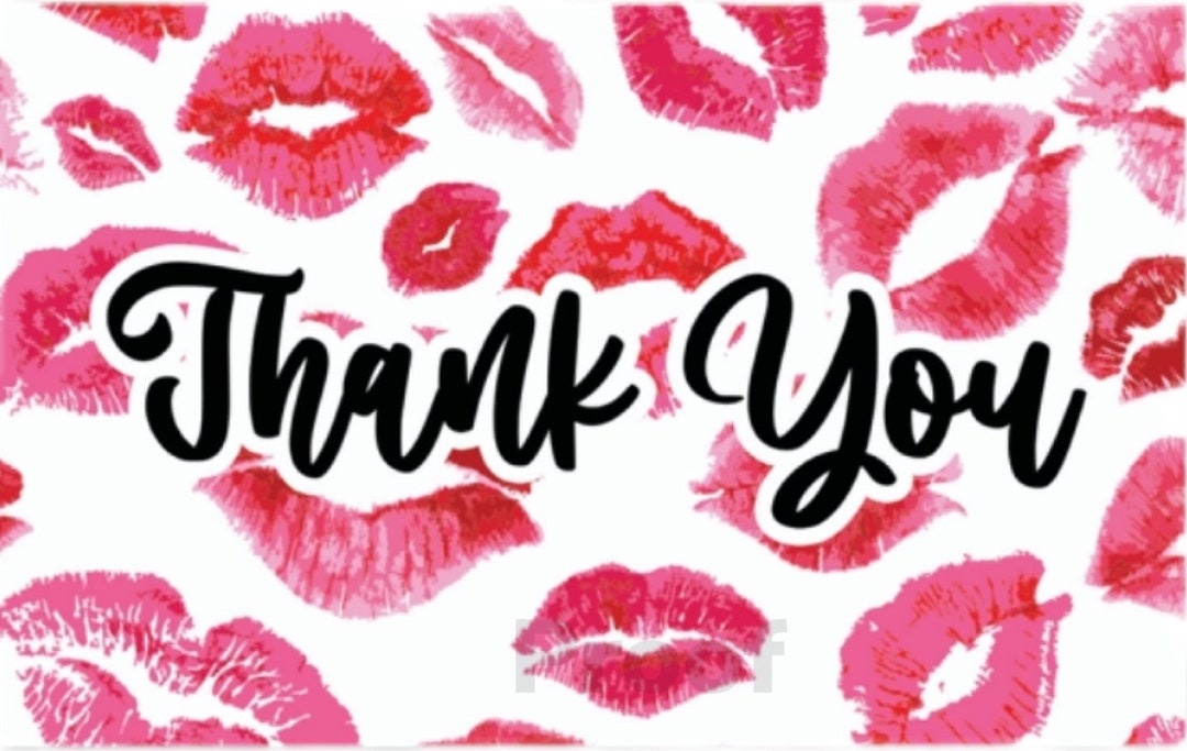 Lips Thank You Card - Etsy