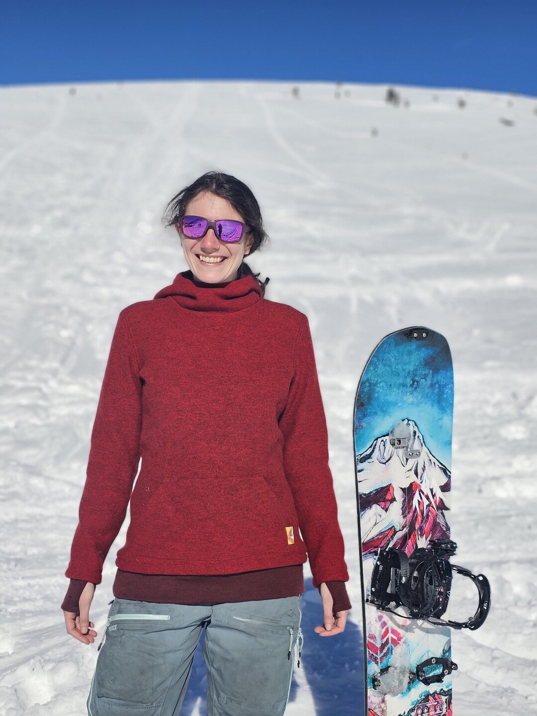 Boiled Wool Hoodie With Merino Cuffs | Women's High Collar Hood Sweater ...