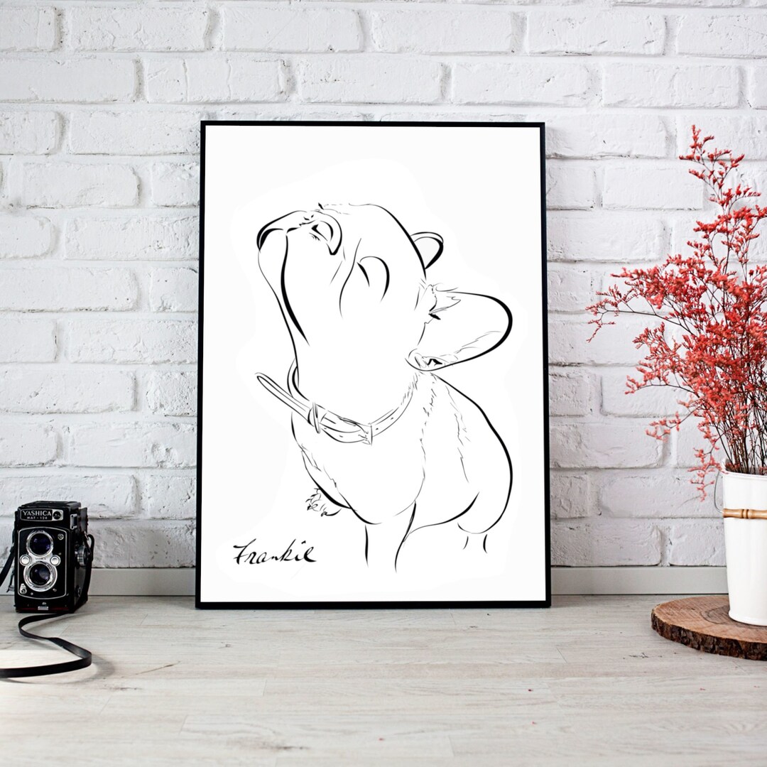 Frenchy Mom Personalized Name French Bulldog Line Drawing Frenchy ...