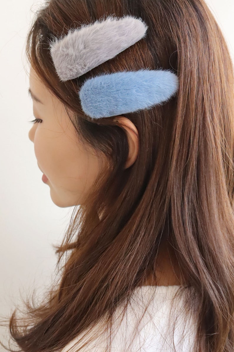 Fuzzy Artificial Mink Pompom Hair Clip 6colors - Etsy