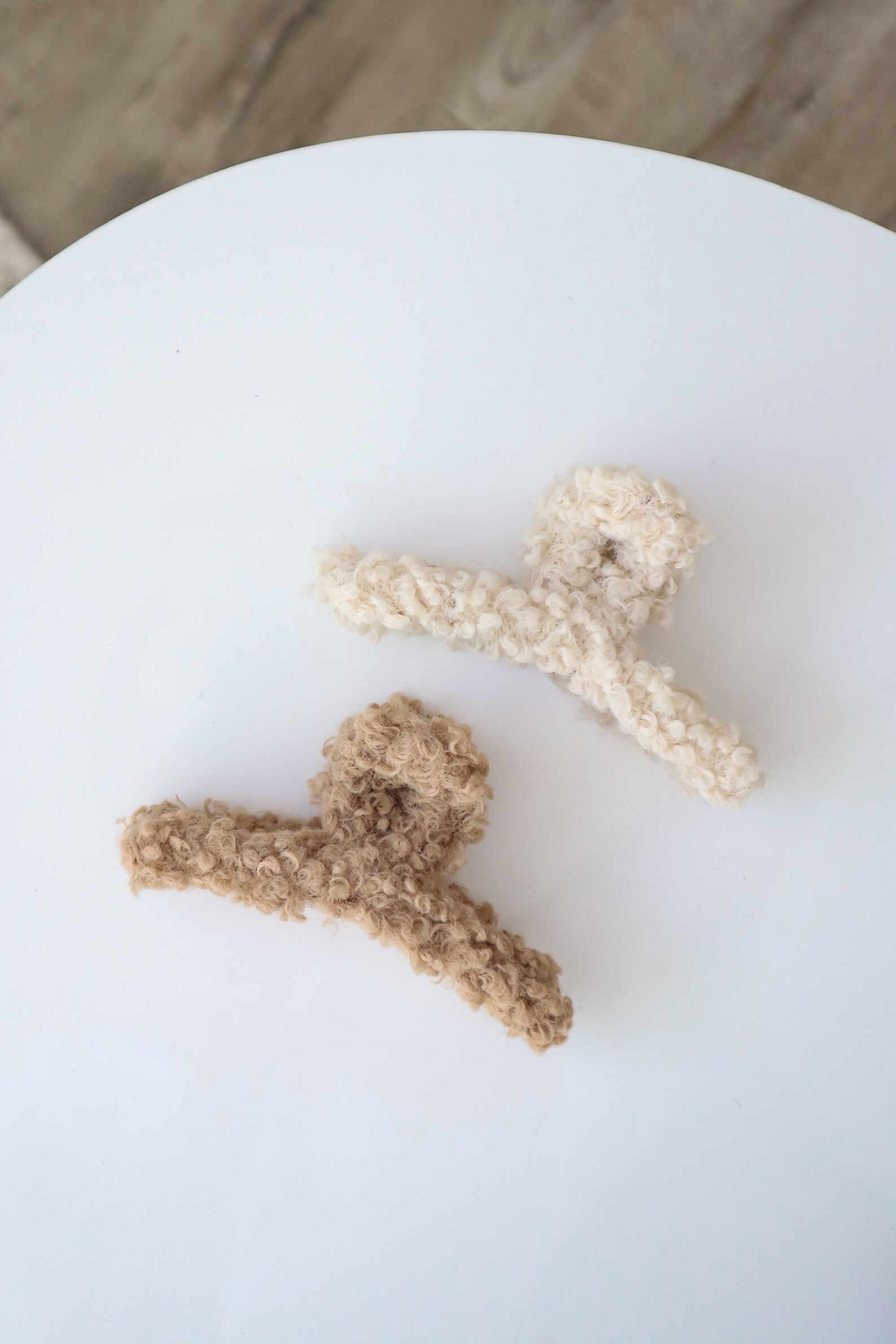 Teddy Bear Shearling Fuzzy Fleece S Curve Large Hair Claw Clip - Etsy