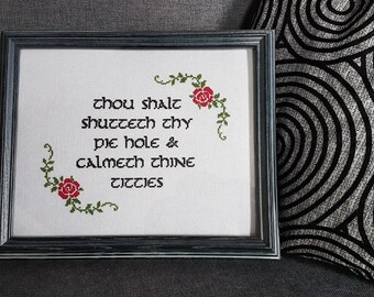 Rude cross stitch | Etsy