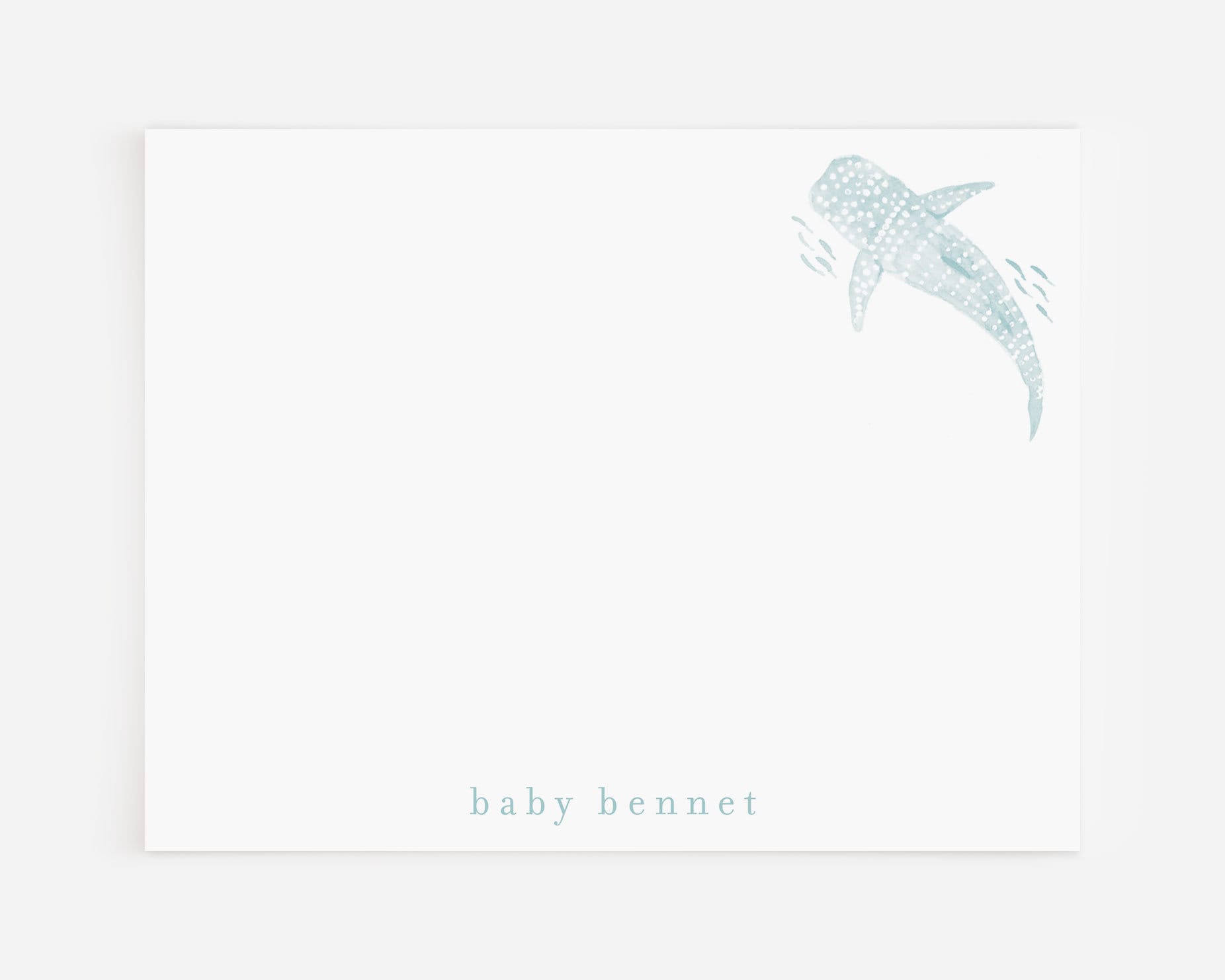 Personalized Whale Shark Notecard Set, Stationery Set for Boys ...