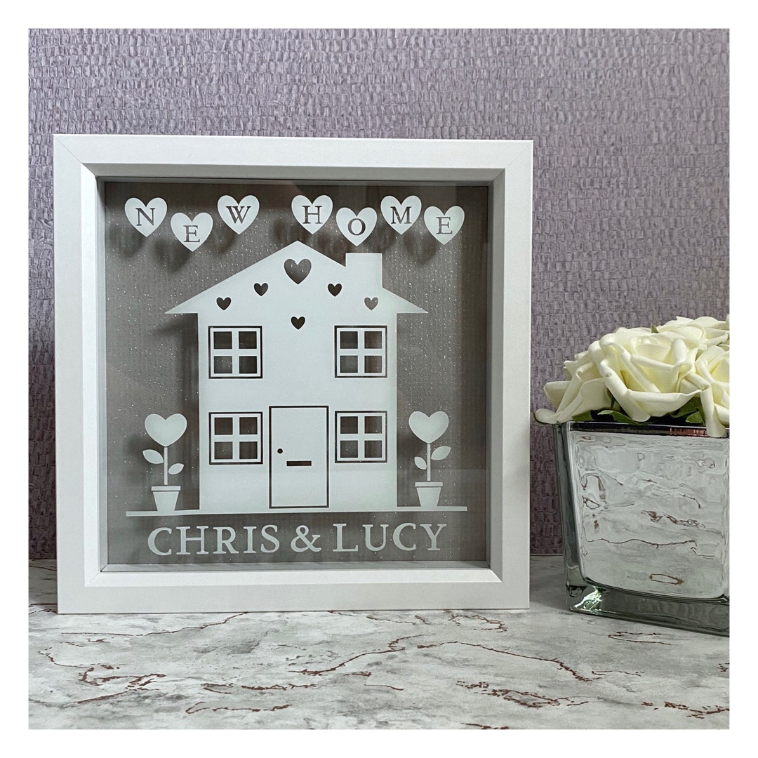 New Home Shadow Box Frame, Personalised Housewarming Gift, Moving House ...