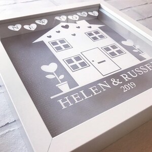 New Home Shadow Box Frame, Personalised Housewarming Gift, Moving House ...
