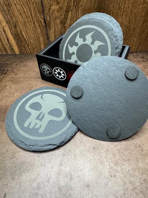 MTG Laser Engraved Slate Coasters Set of 6 With Holder - Etsy