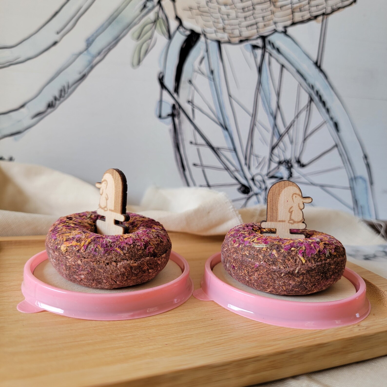 Rose & Calendula Flavored Bunny Flower Donut Molar Chew Treat - Etsy