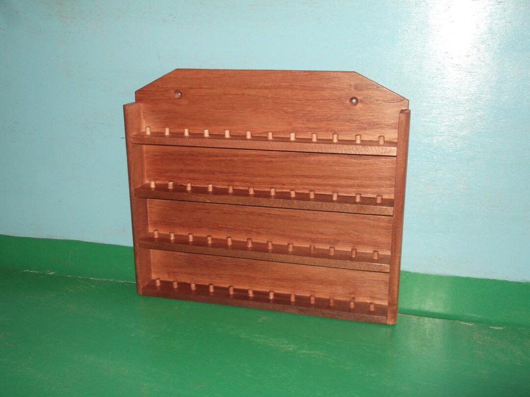 48pc Wooden Thimble Display Rack With Sides ( Mahogany Finish ) - Etsy UK