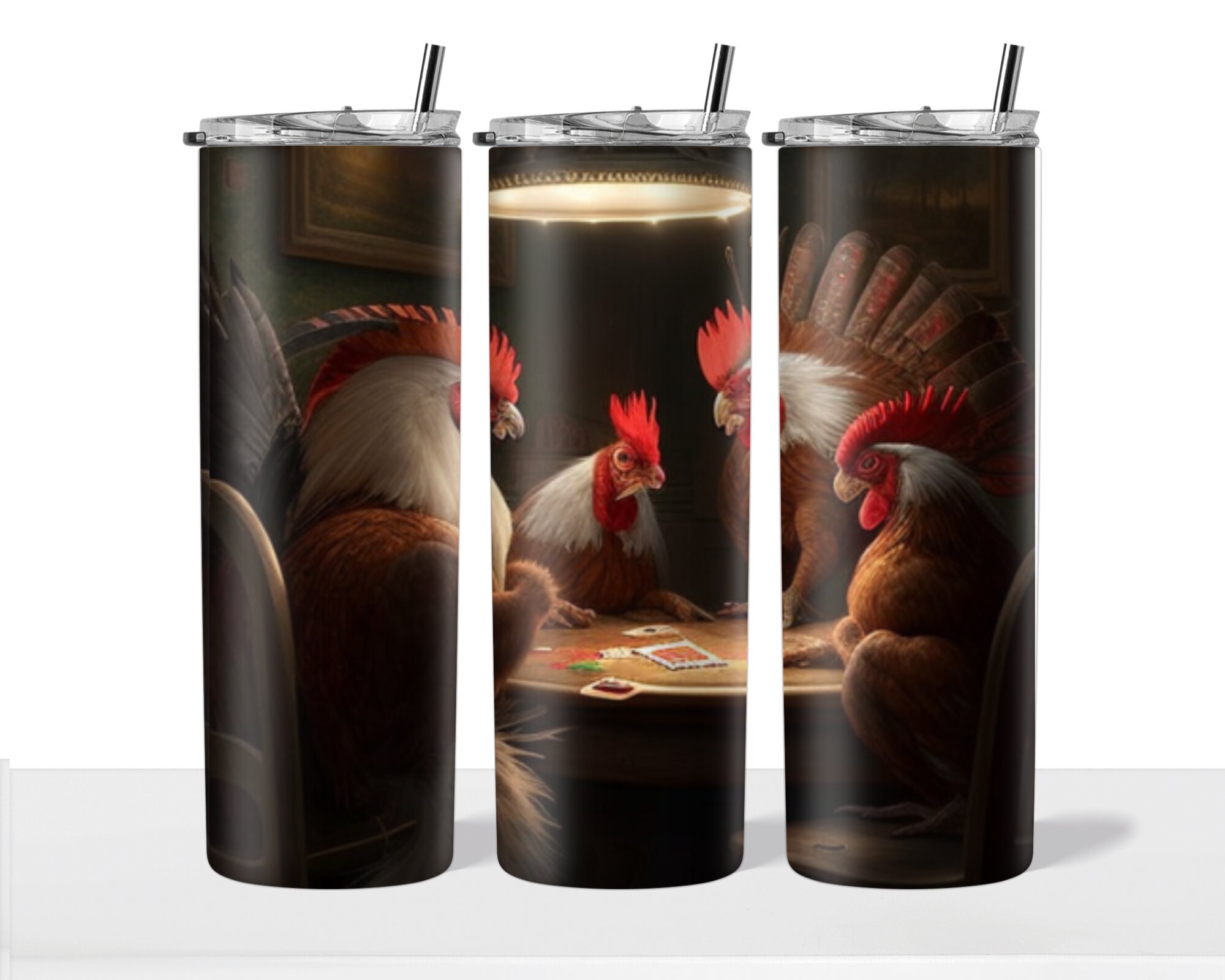 BARNYARD CHICKENS - Roosters Playing Poker After Hours on the Farm ...