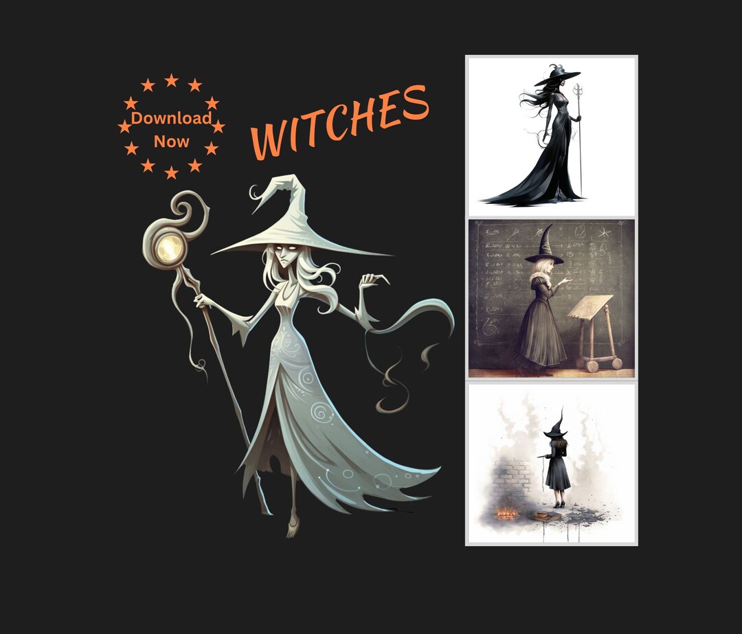 HALLOWEEN Wicked Witch, Pdf Png Jpg Hats Wands Home Decor, Shirts, Mugs ...