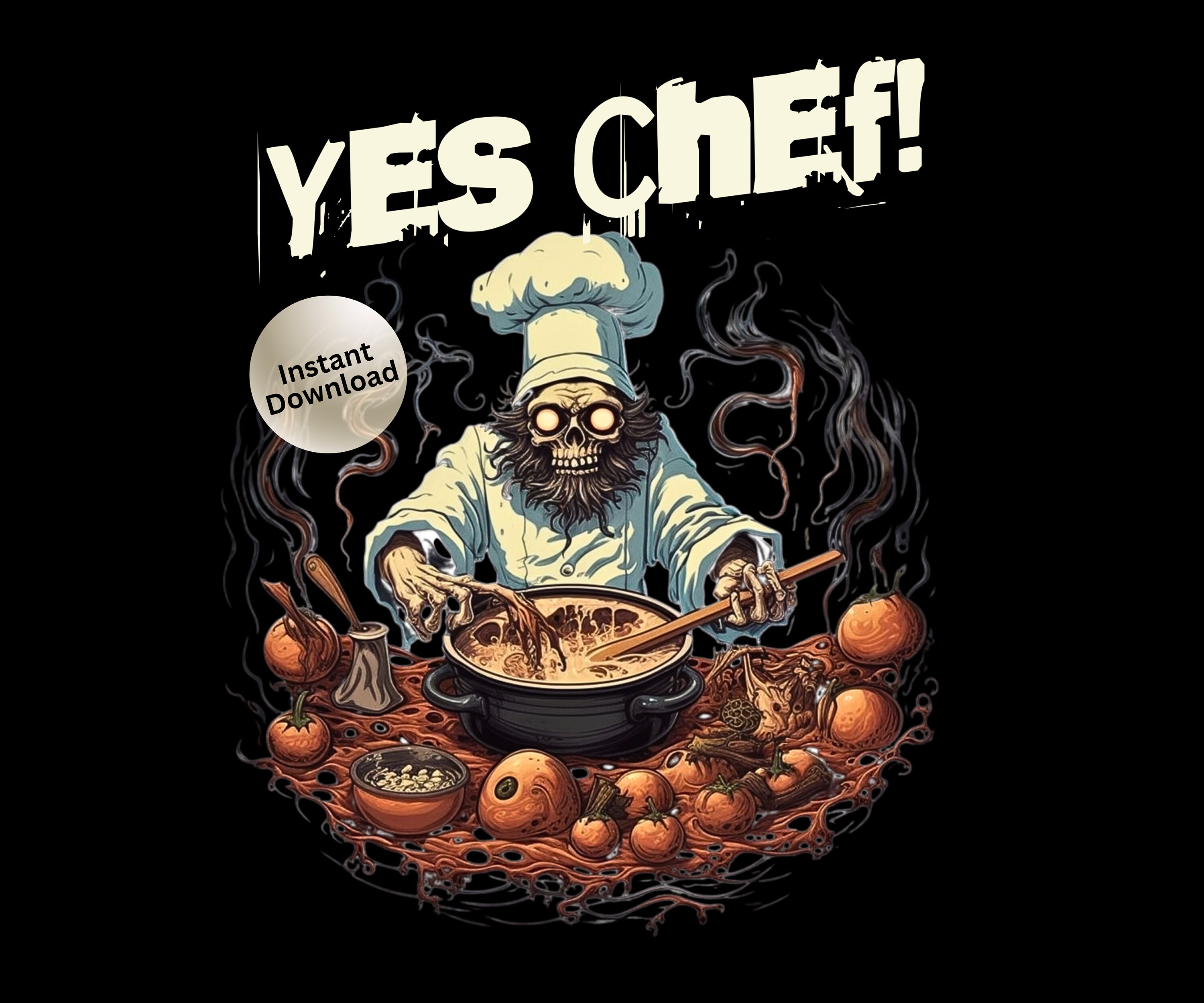 HALLOWEEN POTLUCK, Yes Chef -master Chef Wearing Hats Cooking Spooky ...