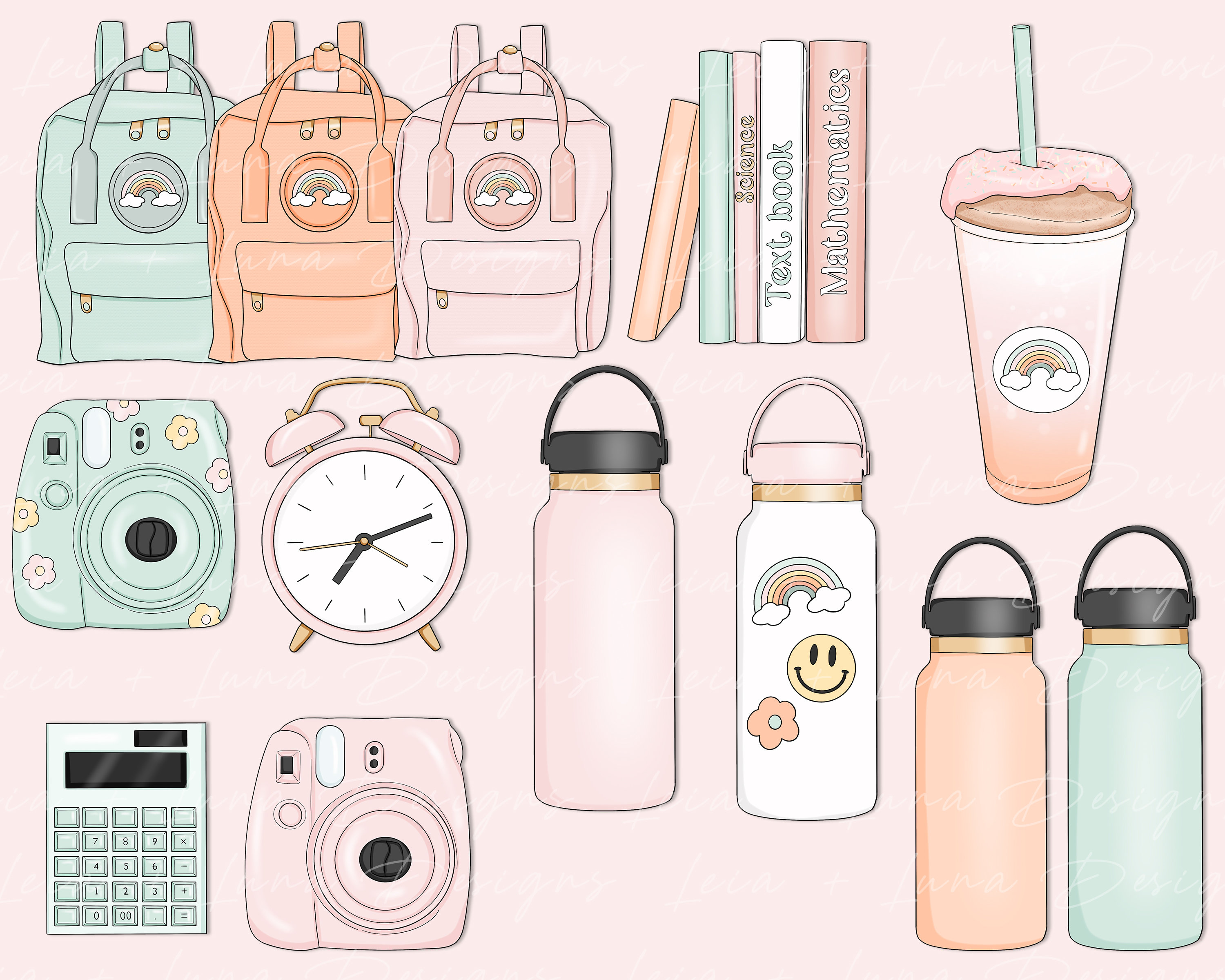 Back to School Planner Clipart Fashion Girl Clip Art School - Etsy