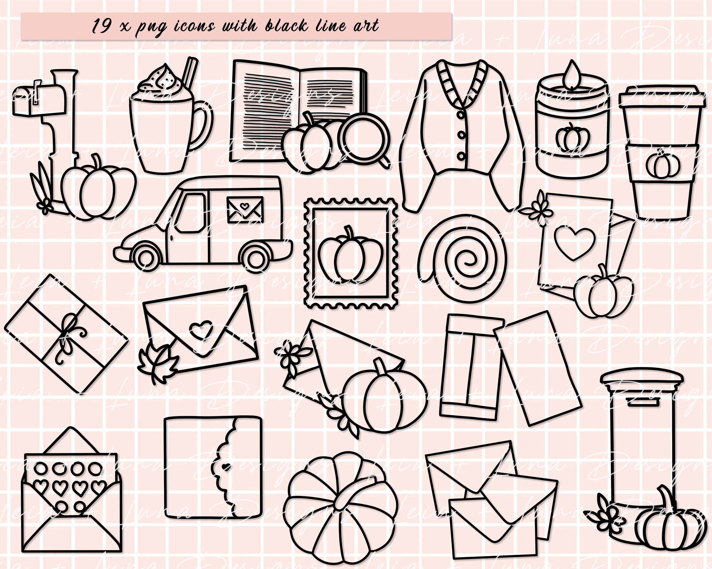 Fall Icon Doodles Planner Clipart Fashion Girl Clip Art Fall - Etsy