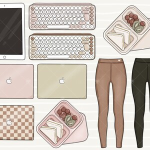 Back to School Fashion Girl Clip Art Planner Clipart Stationery Designs ...