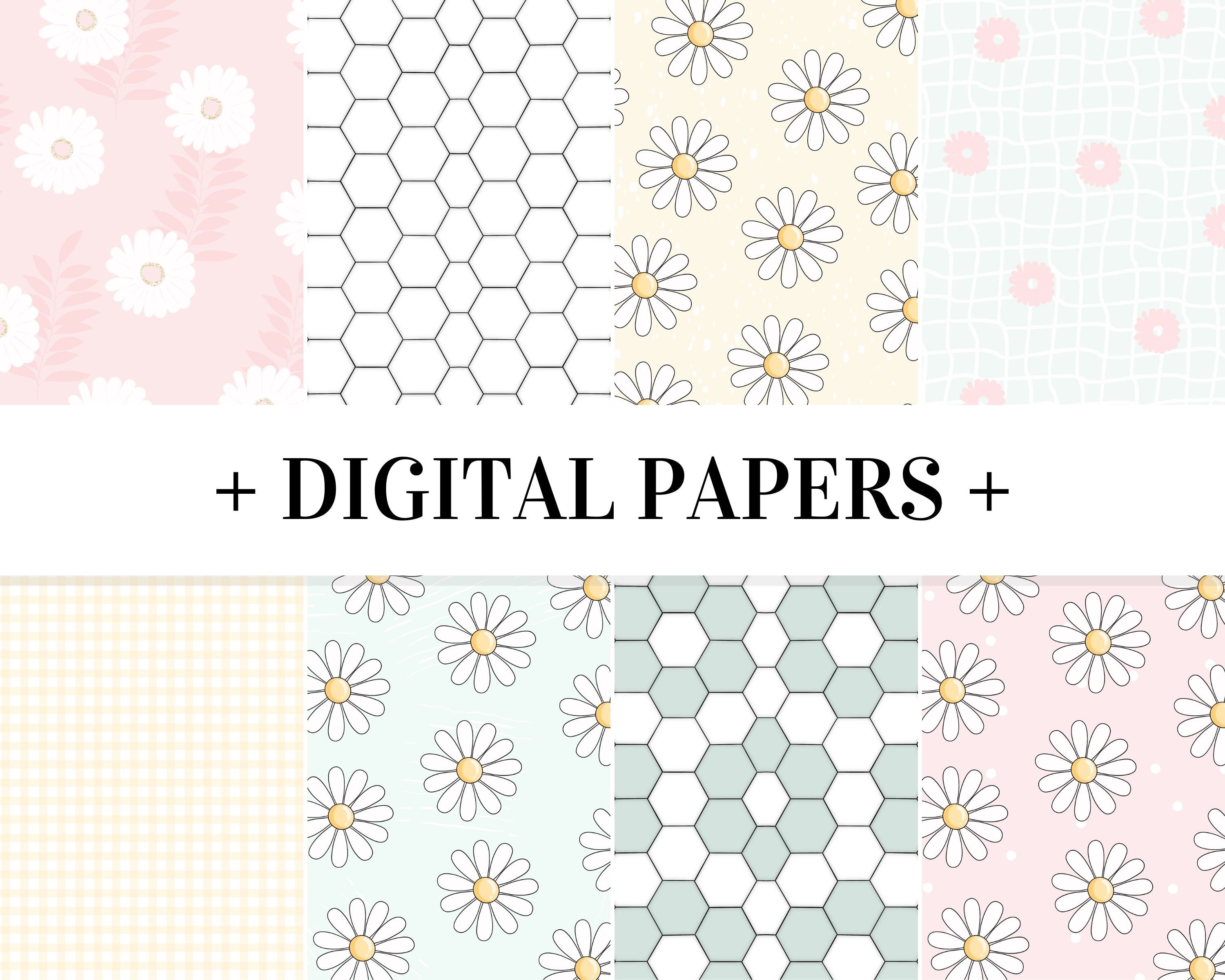 Pastel Daisy Pretty Digital Scrapbook Paper NOT SEAMLESS - Etsy