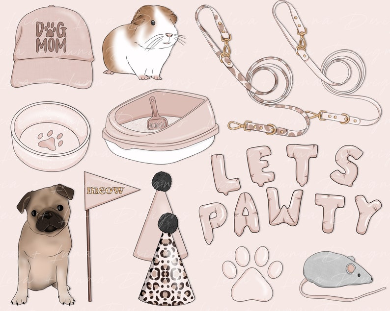 Pets Birthday, Party Planner Clipart Fashion Girl Clip Art Animal Print ...