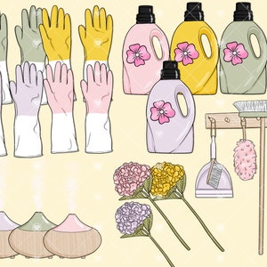 Spring Clean Fashion Girl Clip Art Planner Clipart Stationery Designs ...