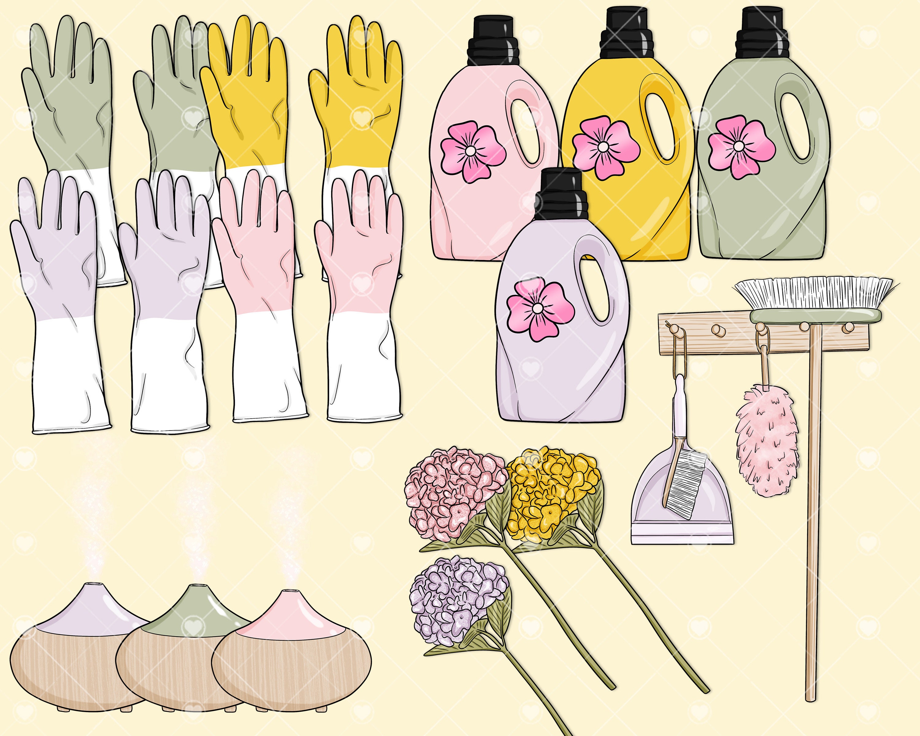 Spring Clean Fashion Girl Clip Art Planner Clipart Stationery - Etsy