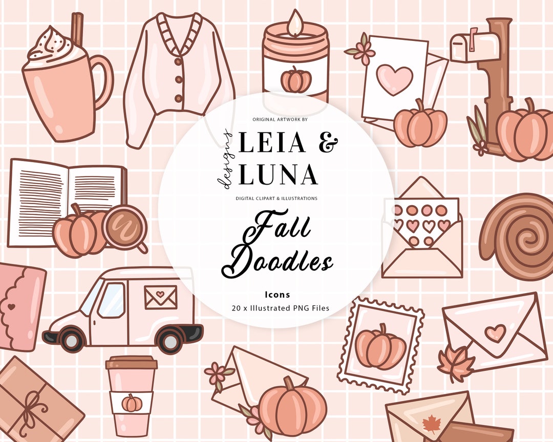 Fall Icon Doodles Planner Clipart Fashion Girl Clip Art Fall Planner ...