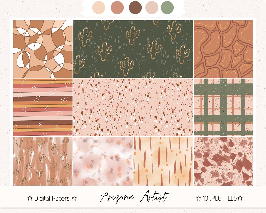 Earthy Orange Brown Digital Scrapbook Paper NOT SEAMLESS Watercolor ...
