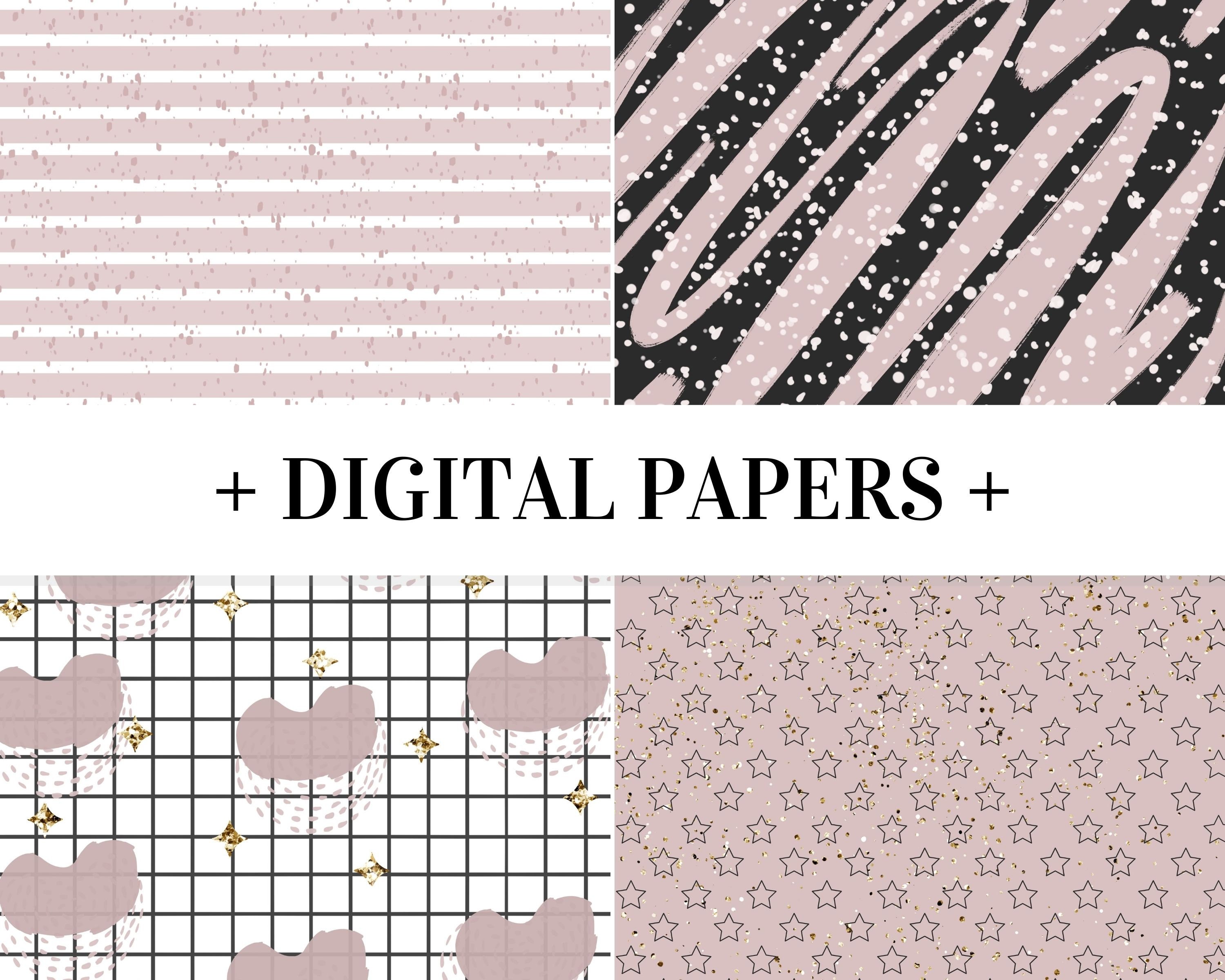 Halloween Black Glitter Gothic Digital Scrapbook Paper NOT - Etsy