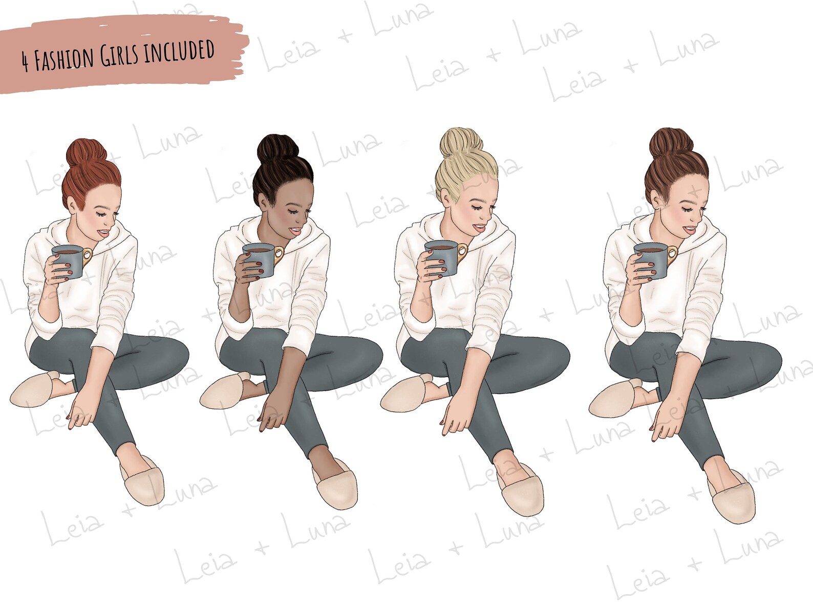 Night at Home Clip Art, Stay at Home Clip Art, Relax Clipart for ...