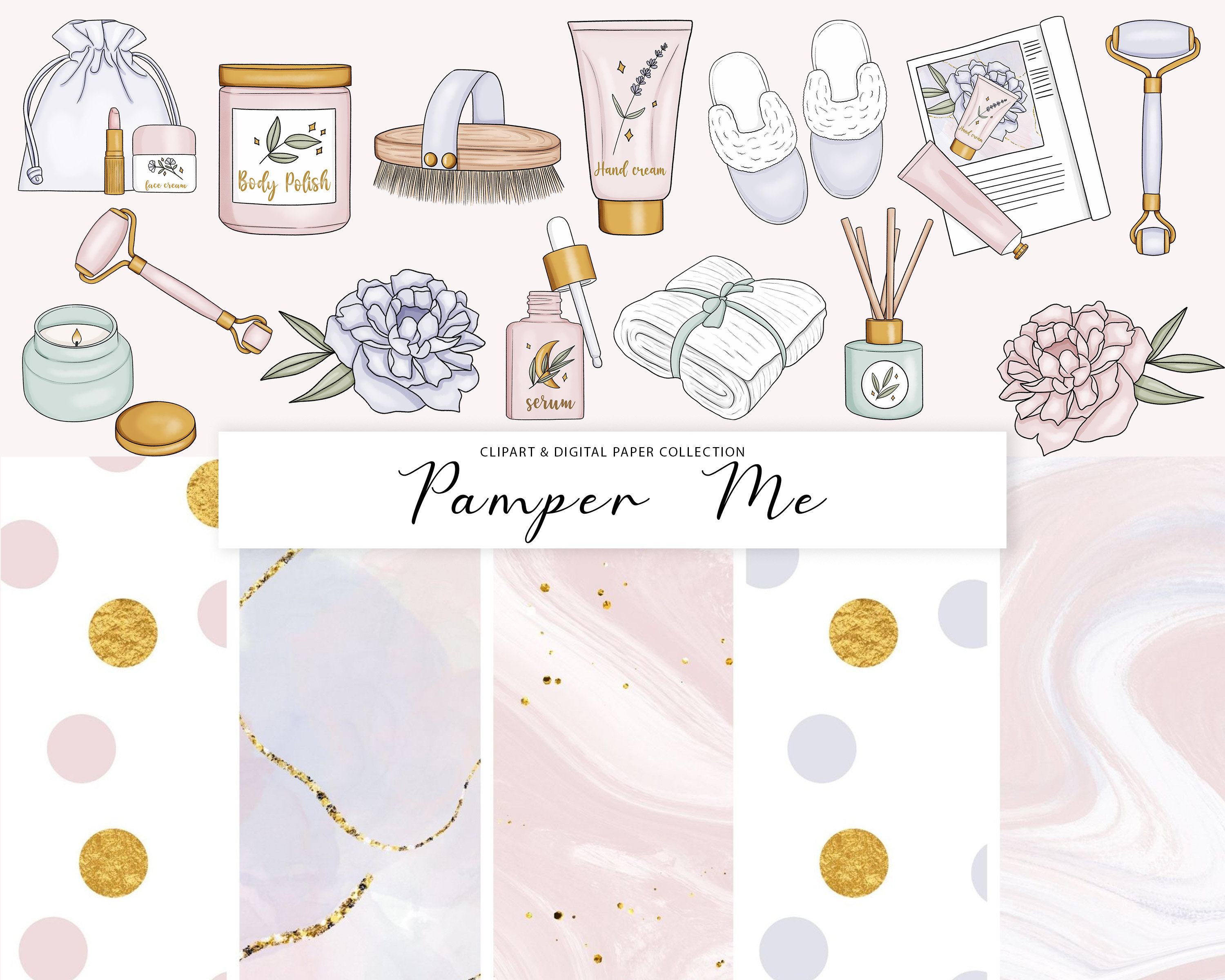 Self Care Pamper Planner Clipart Fashion Girl Clip Art Spa Day | Etsy