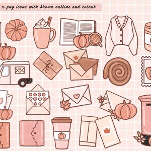 Fall Icon Doodles Planner Clipart Fashion Girl Clip Art Fall Planner ...