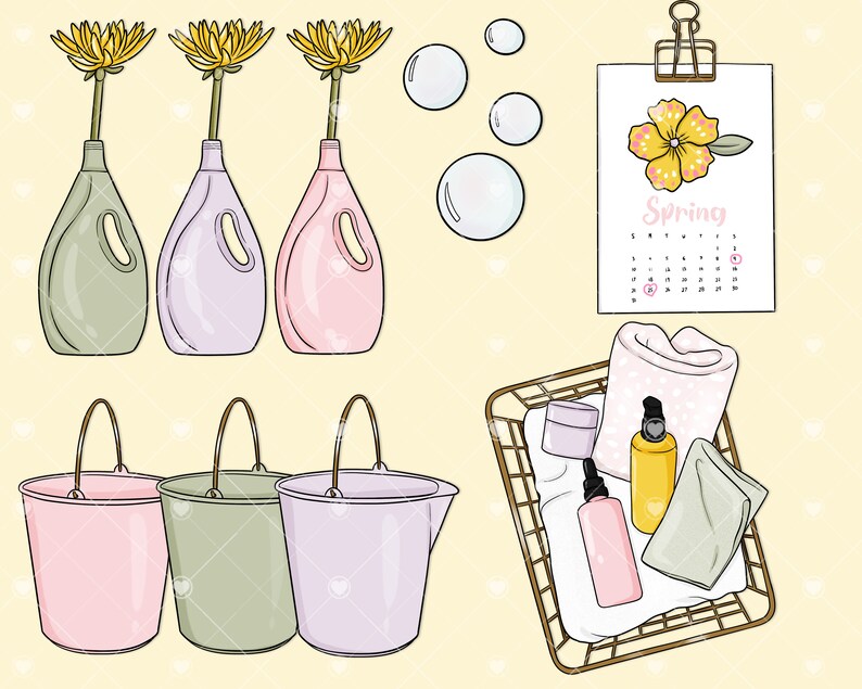 Spring Clean Fashion Girl Clip Art Planner Clipart Stationery - Etsy