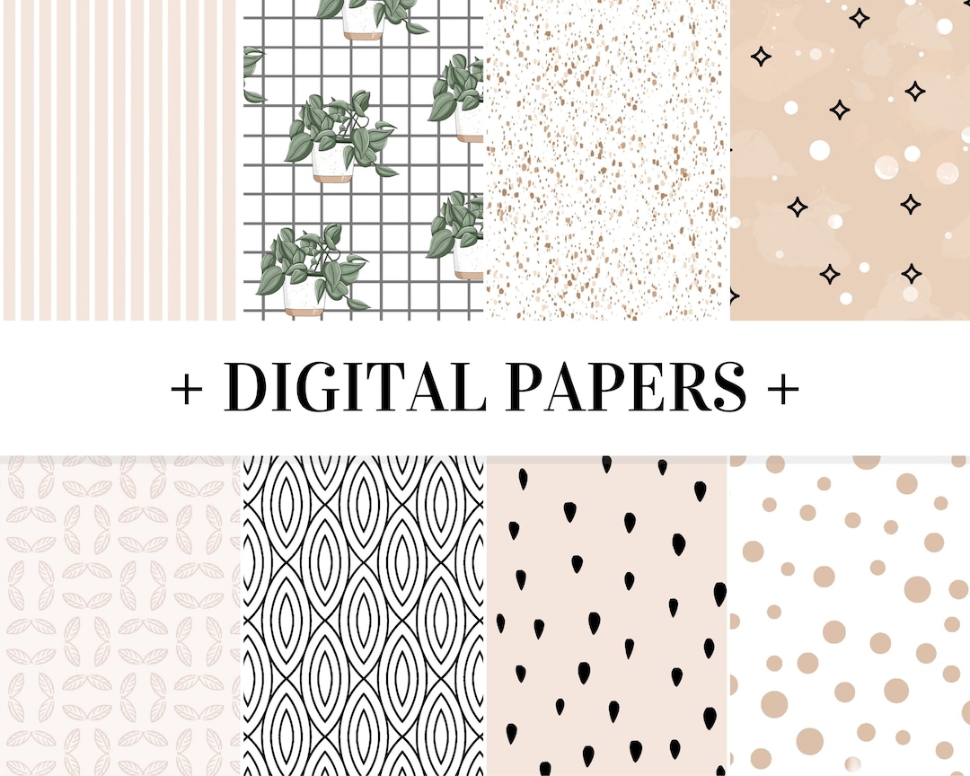 Brown Beige Boho Digital Scrapbook Paper NOT SEAMLESS Watercolor ...