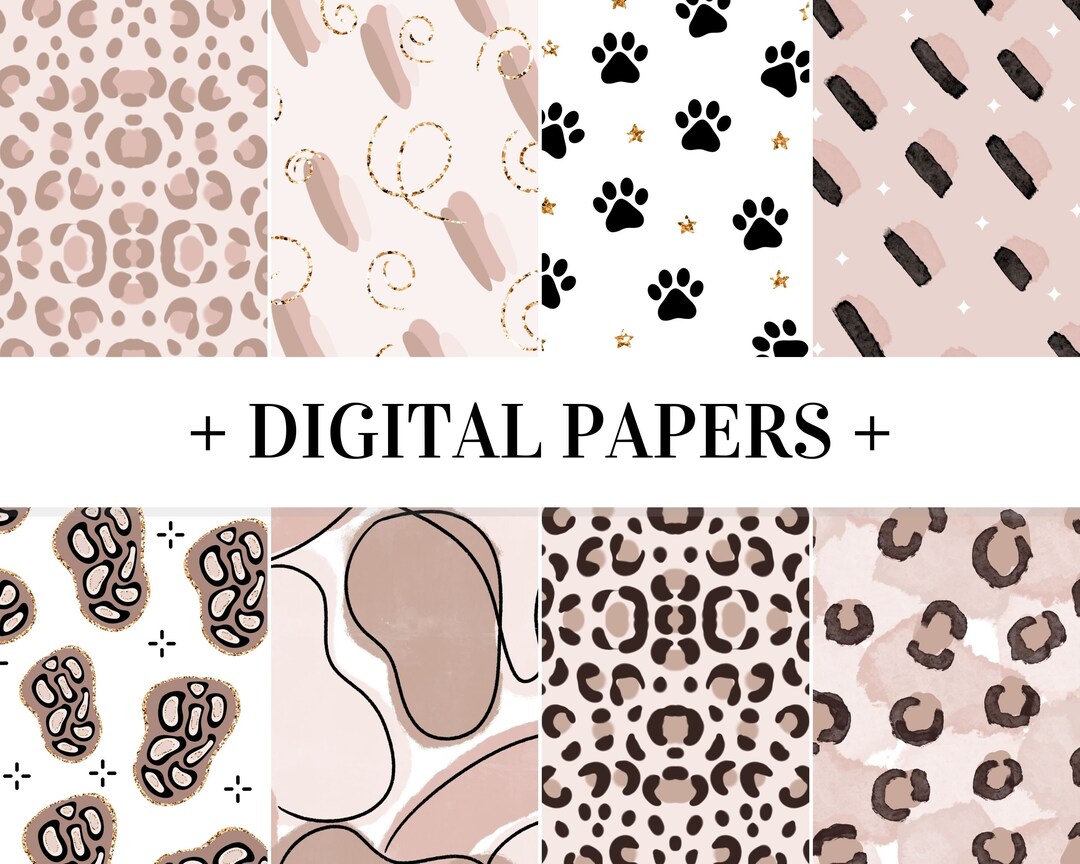 Animal Print Leopard Print Pink Digital Scrapbook Paper NOT SEAMLESS ...