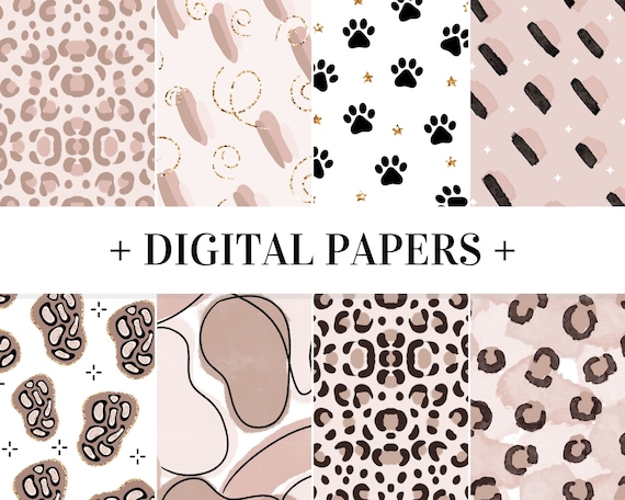 Animal Print Leopard Print Pink Digital Scrapbook Paper NOT - Etsy