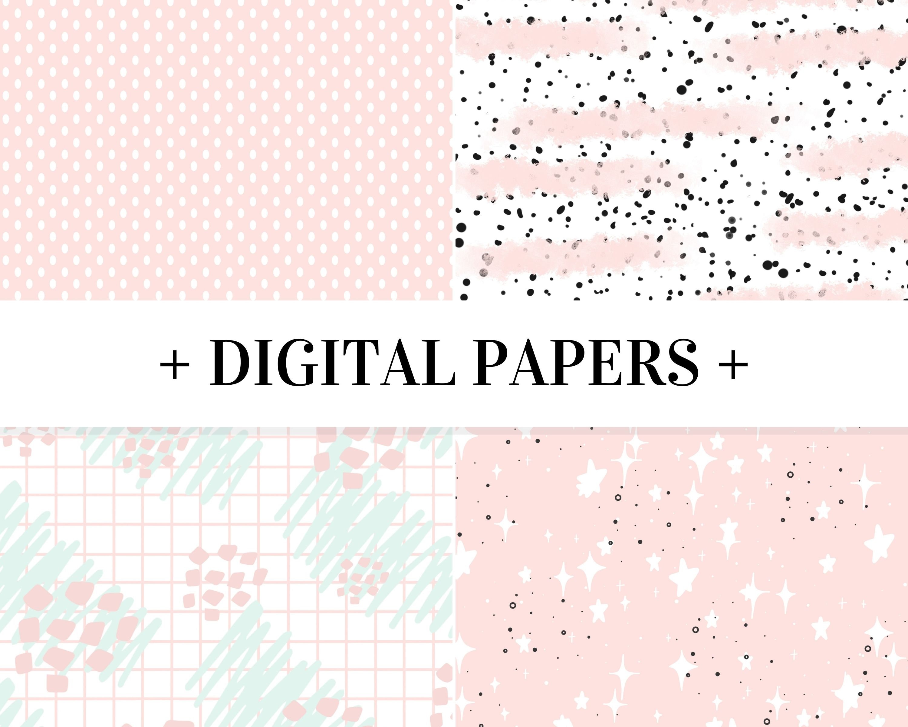 Pastel Pink Green Polka Dot Digital Scrapbook Paper NOT SEAMLESS ...