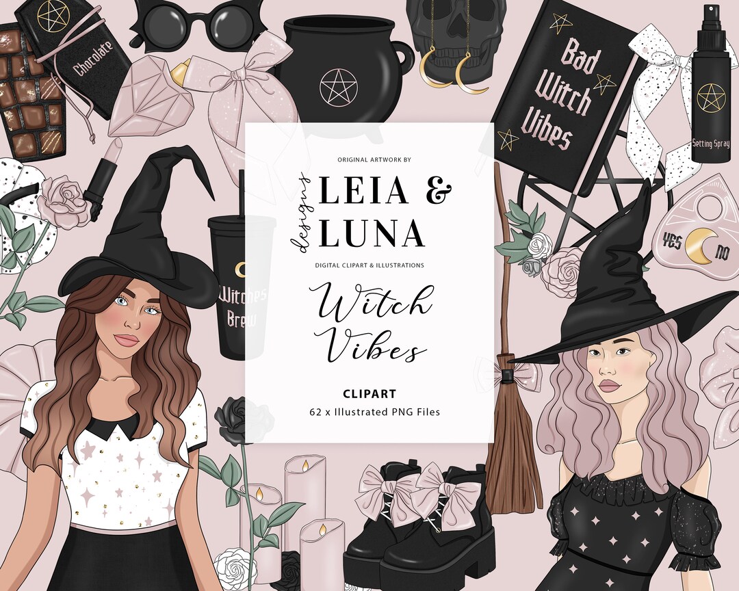 Halloween Witch Spooky Planner Clipart Fashion Girl Clip Art Halloween ...