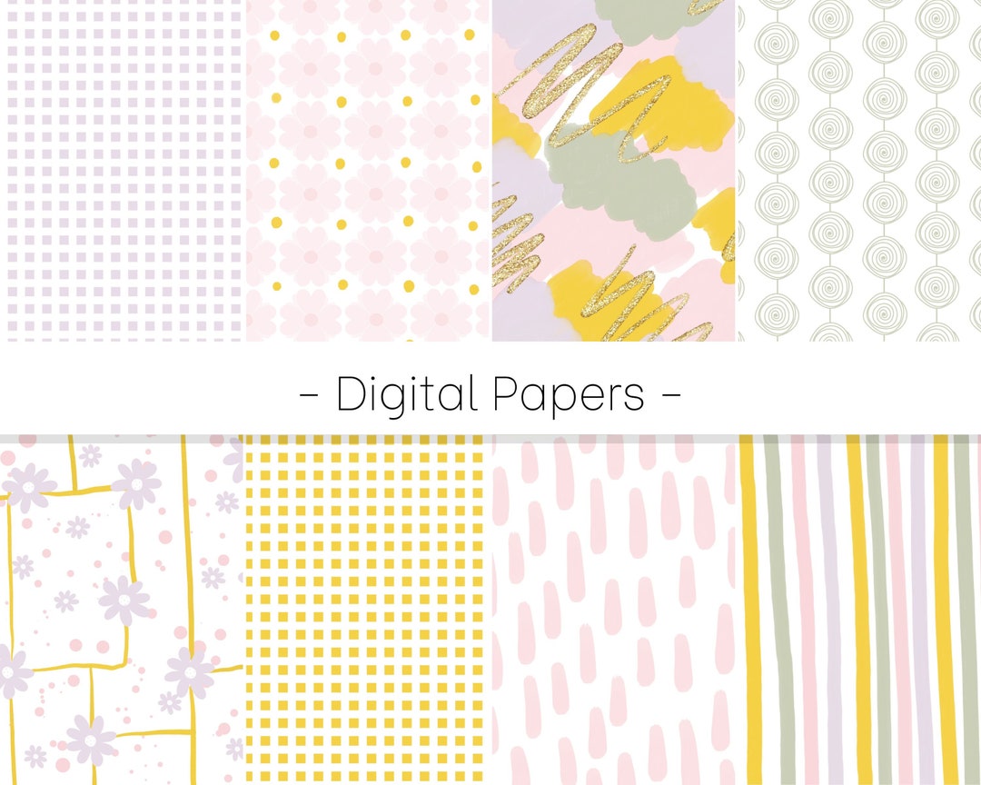 Spring Floral Pastel Digital Scrapbook Paper NOT SEAMLESS Sublimation ...