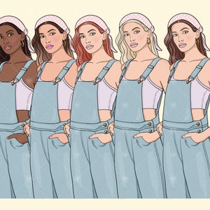 Spring Clean Fashion Girl Clip Art Planner Clipart Stationery Designs ...