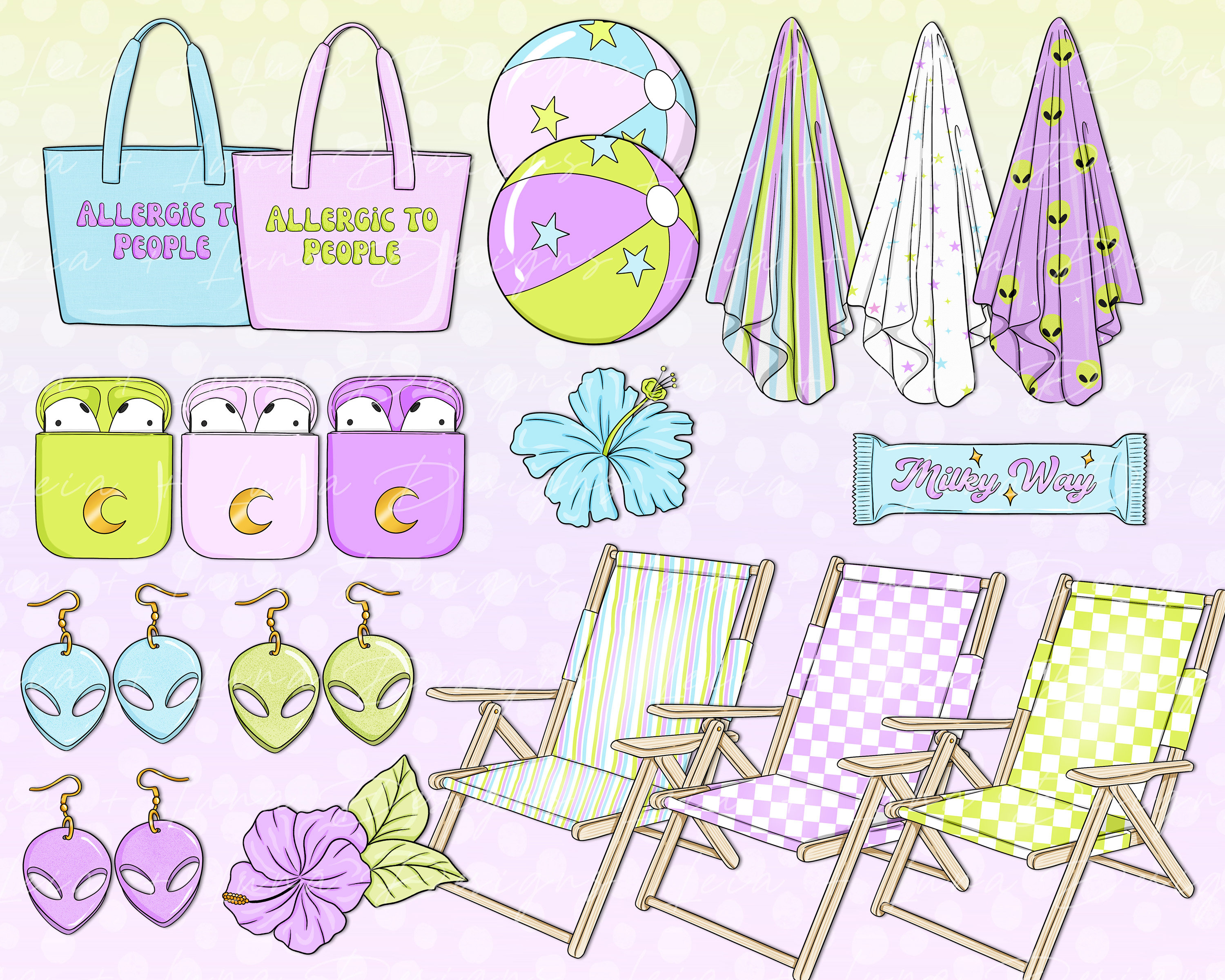 Spaced Out Summer Planner Clipart Fashion Girl Clip Art Galaxy - Etsy
