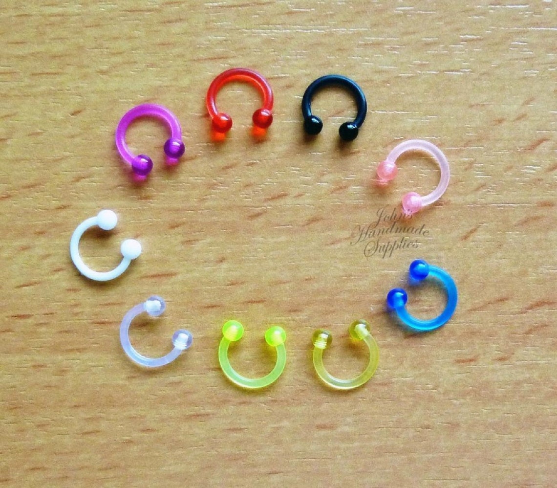 16g Jelly Candy Color Flexible Retainer Ball Barbell Horseshoe - Etsy ...