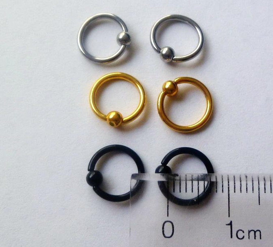 Simple Cartilage Hoop, Captive Cartilage Hoop, Tragus Piercing, Tragus ...